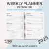 2025 Weekly Planner PDF for Free Download - Free Scrapbook PDF Papers