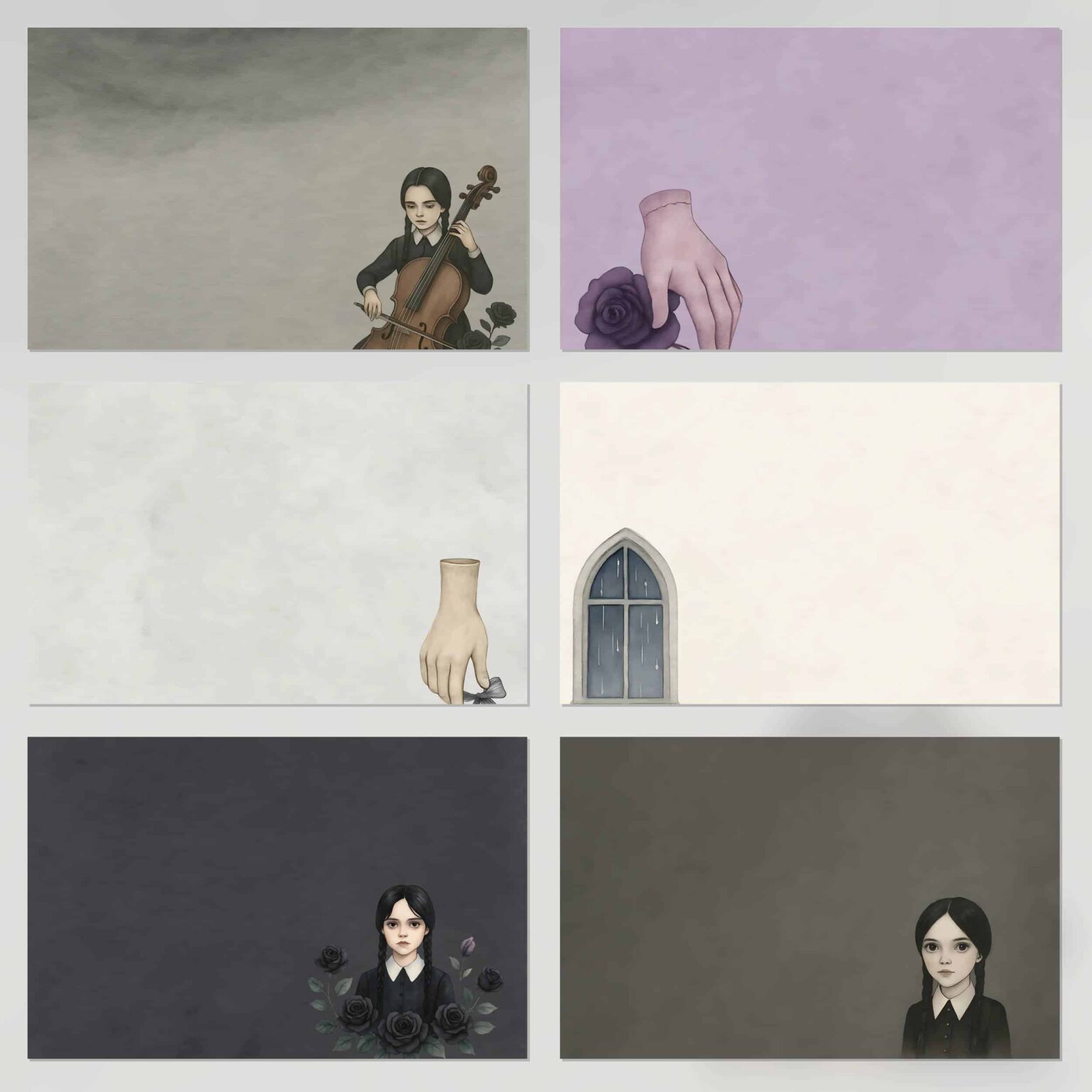 Free Wednesday Addams Fanart Scrapbooking Kit – Printable PDF JPG (A4 A3)
